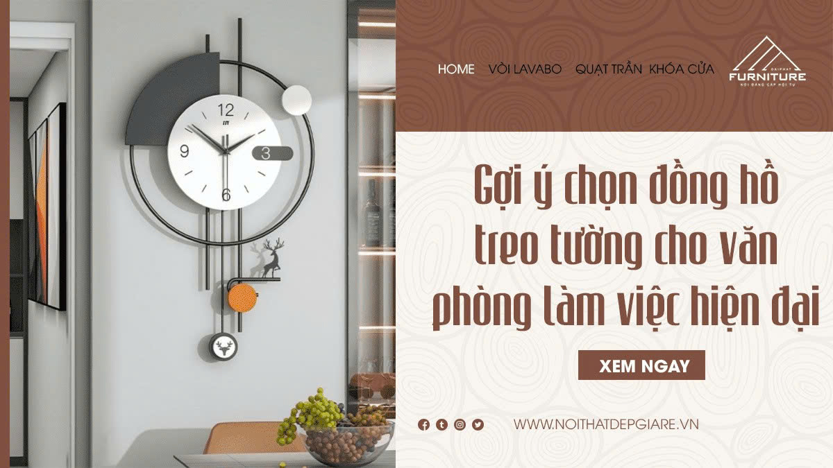 Gợi ý chọn đồng hồ treo tường cho văn phòng làm việc hiện đại